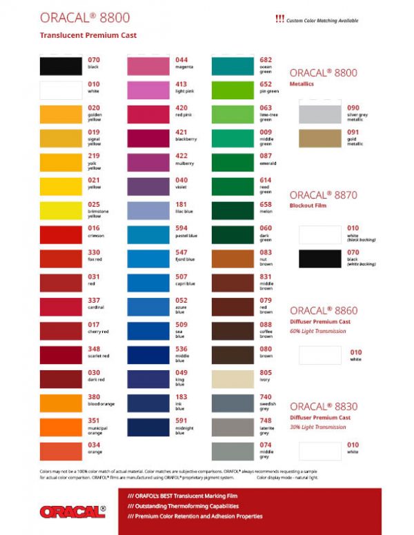 Vinyl Color Chart - Sign Source USA