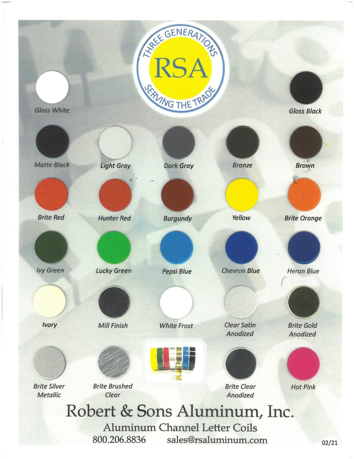 Aluminum Color Chart - Sign Source USA