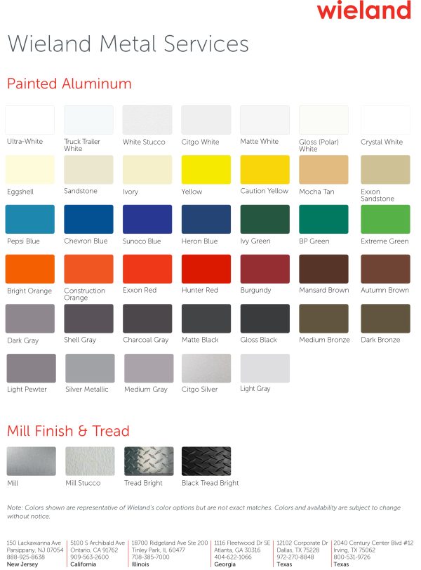 Aluminum Color Chart - Sign Source USA